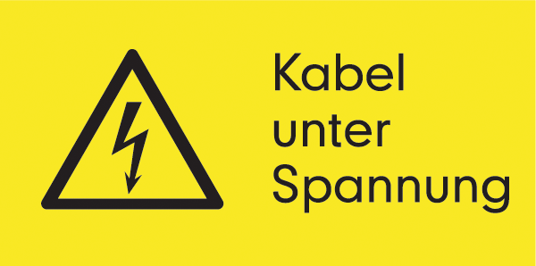 Warnzeichenaufkleber Elektro .052- Kabel unter Spannung (alt)