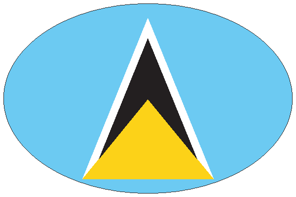 Aufkleber - St. Lucia (oval)