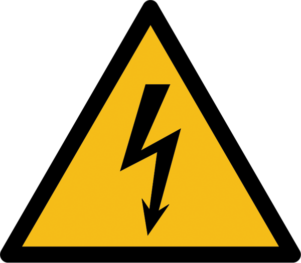 Warnzeichenaufkleber .012- W012 Warnung vor elektrischer Spannung ...