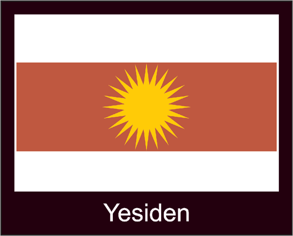 Flagge| Yesiden (wappenförmig)
