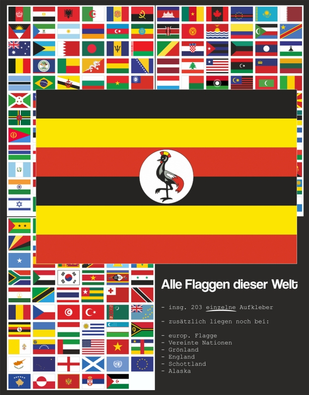 Alle Flaggen der Welt als Aufkleberset (normal)